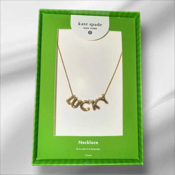 kate spade | Jewelry | Kate Spade Nwt Gold Lucky Pendant Necklace ...